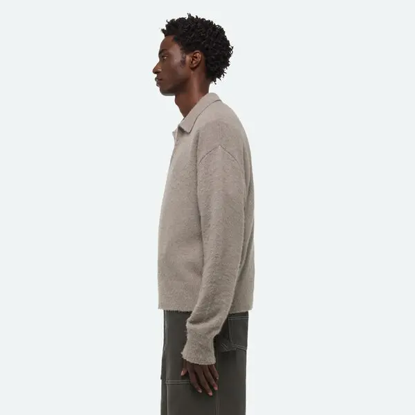 Helmut Lang Brushed Polo Sweater - Fog