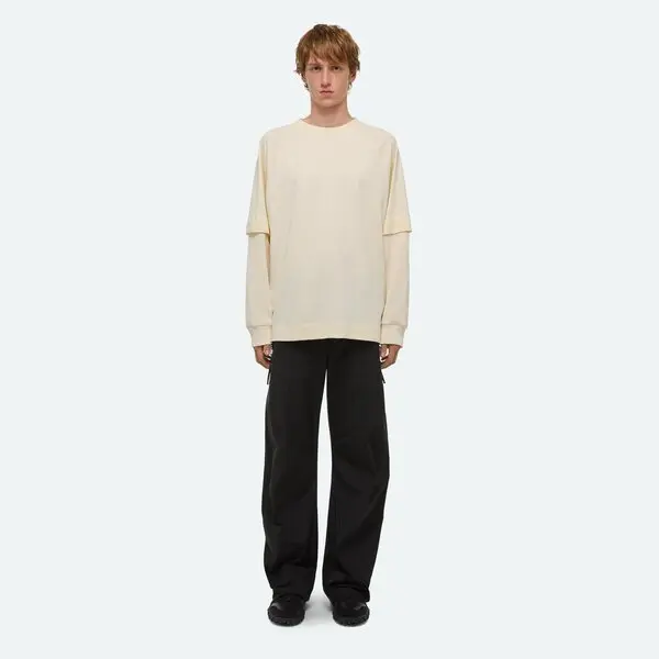 Helmut Lang Double-layer Waffle Tee - Winter White