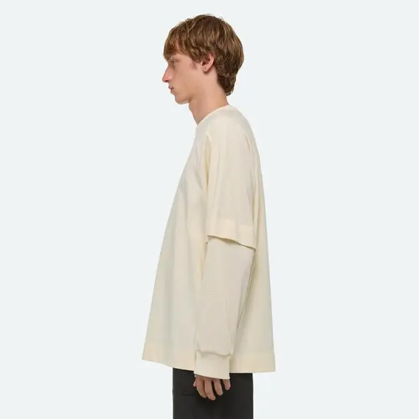 Helmut Lang Double-layer Waffle Tee - Winter White