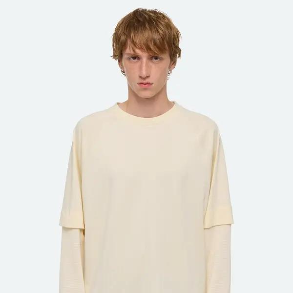 Helmut Lang Double-layer Waffle Tee - Winter White