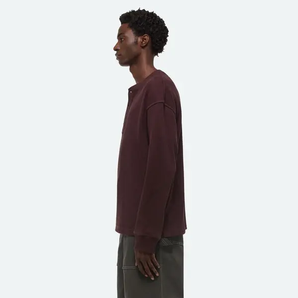 Helmut Lang Waffle Henley - Mahogany
