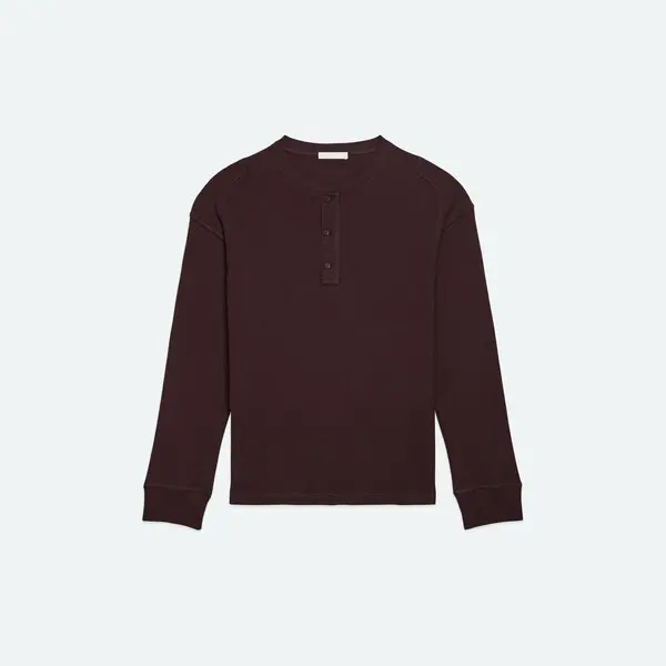 Helmut Lang Waffle Henley - Mahogany