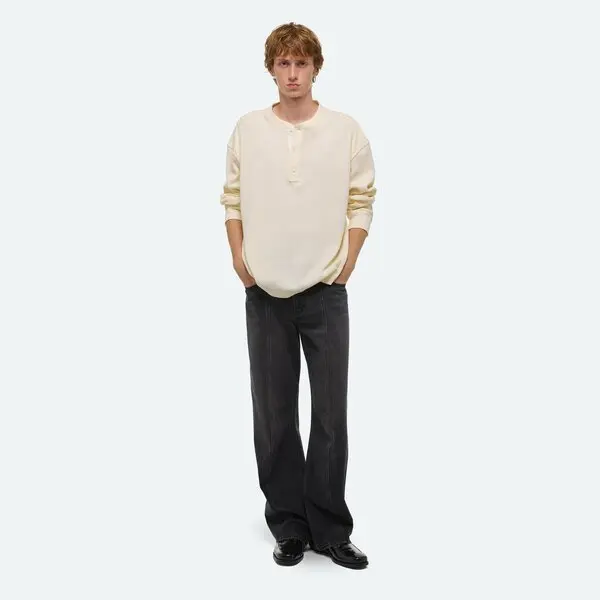 Helmut Lang Waffle Henley - Winter White