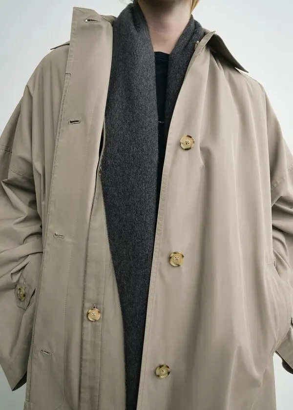 TOTEME Nylon Car Coat With Detachable Lining - Taupe | Editorialist
