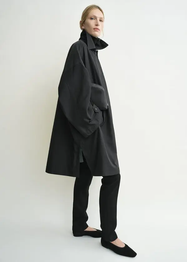 TOTEME Weather-resistant Nylon Car Coat - Black