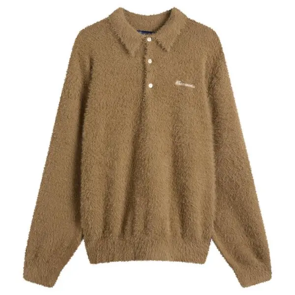 THISISNEVERTHAT Sct-logo Shaggy Knit Polo