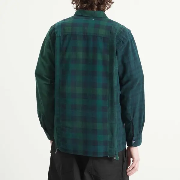 Needles 7 Cuts Over Dyed Flannel Shirt - Dark Green