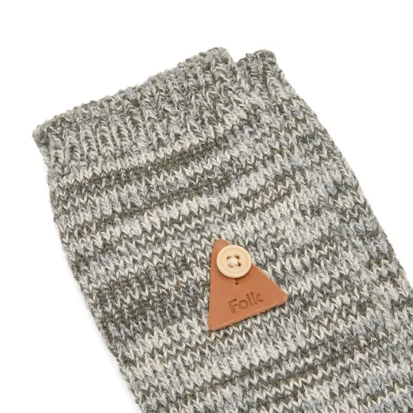 Folk Wool Melange Socks - Shark Grey