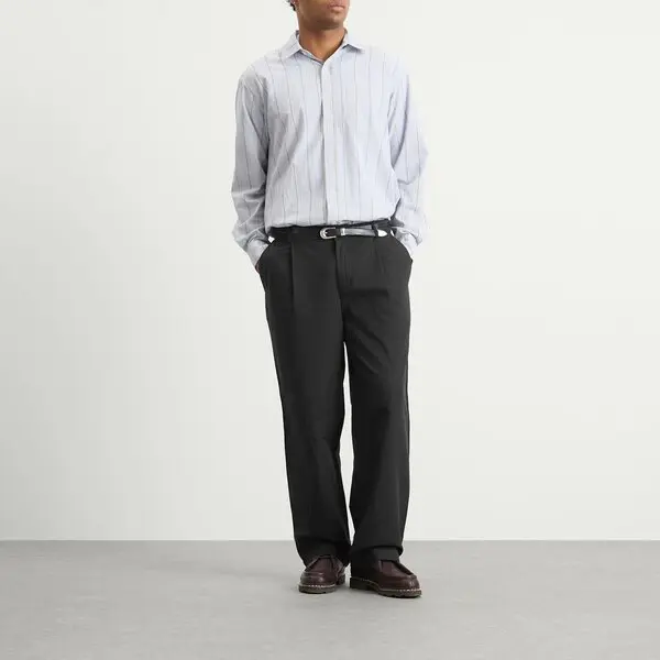 Folk Wide Fit Trousers - Soft Black Topstitch