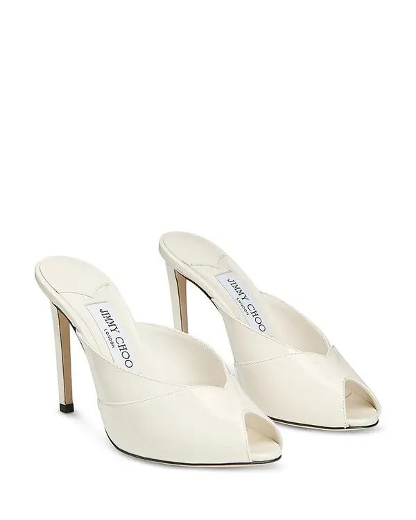 JIMMY CHOO Brigitte 100 Mule Pumps - Latte