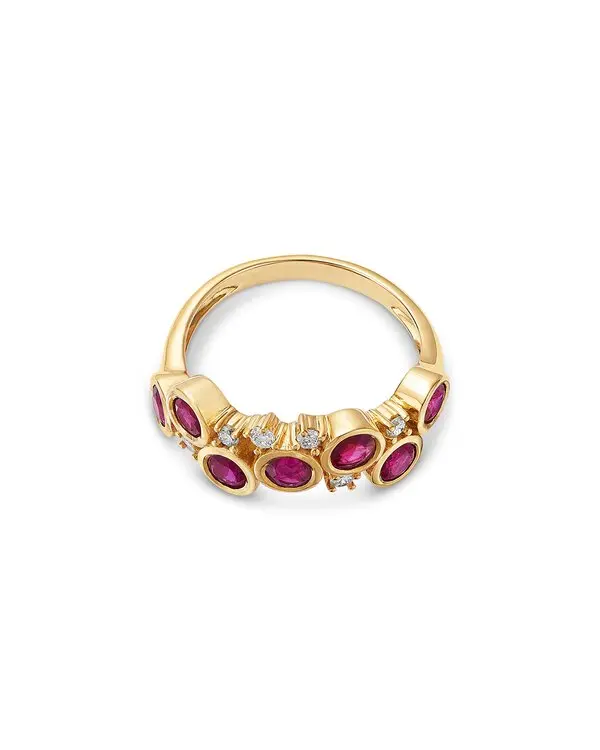 Bloomingdale'S Ruby And Diamond Bezel Ring