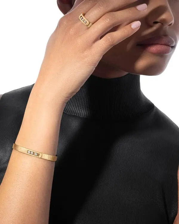 Messika 18k Move Noa Diamond Cisele Bangle Bracelet - Gold