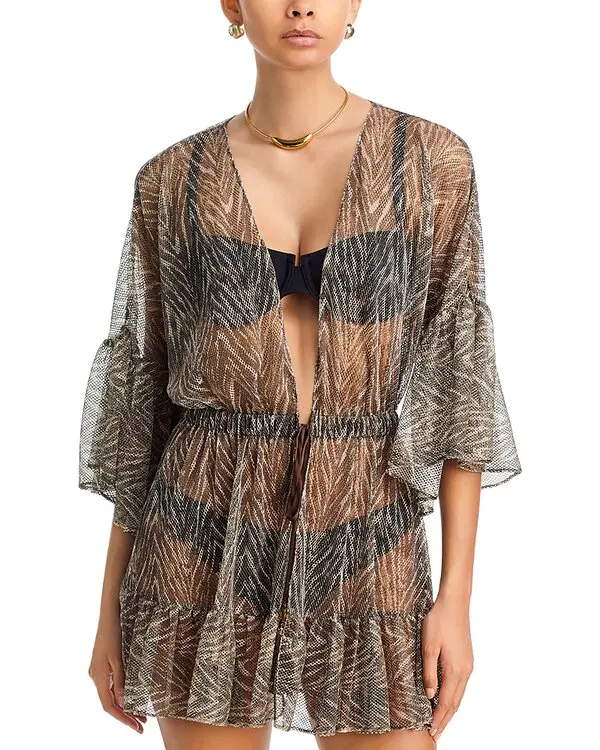 Ramy Brook Keira Cover Up Dress - Beach Brown Zebra