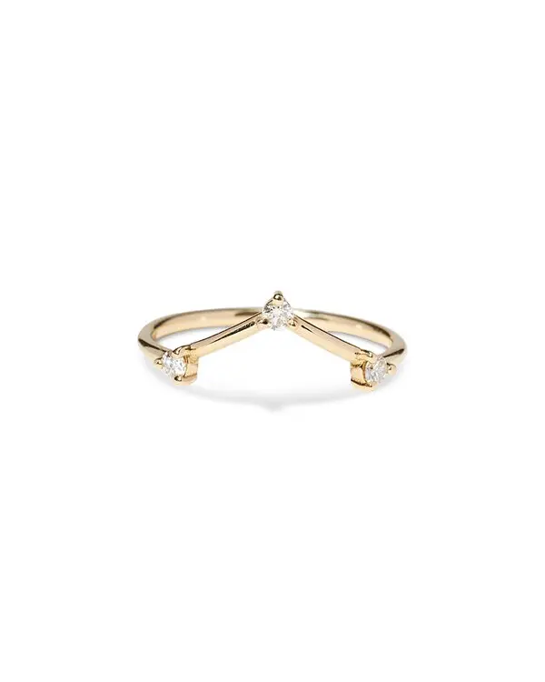 WWAKE 14k Yellow Diamond Triangle Ring - Gold