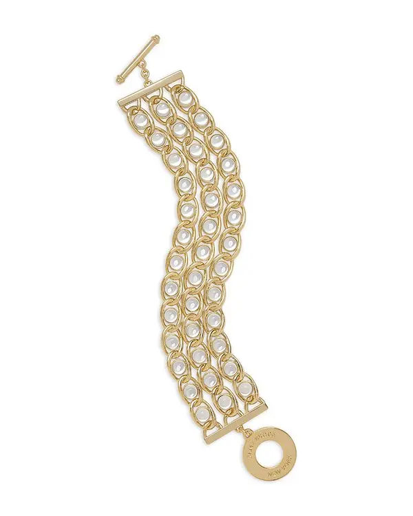 Ramy Brook Glass Stone Layered Toggle Bracelet - Gold