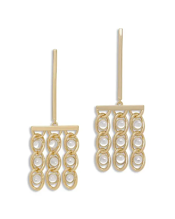 Ramy Brook Dominika Glass Stone Chain Drop Earrings - Gold