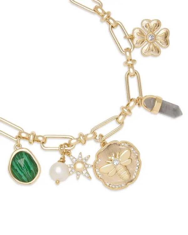 Ramy Brook Multi Stone Charm Layered Statement Necklace