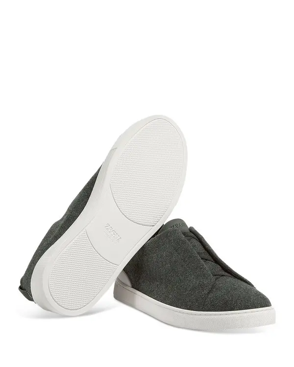 Zegna Triple Stitch Oasi Cashmere Sneakers - Dark Green