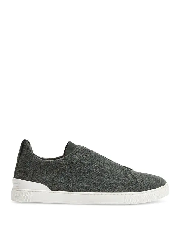 Zegna Triple Stitch Oasi Cashmere Sneakers - Dark Green