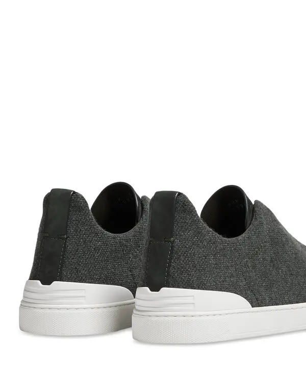 Zegna Triple Stitch Oasi Cashmere Sneakers - Dark Green