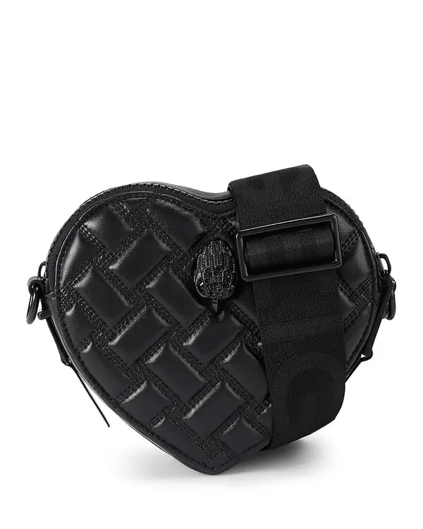 Kurt Geiger Kensington Heart Mini Quilted Leather Crossbody - Black