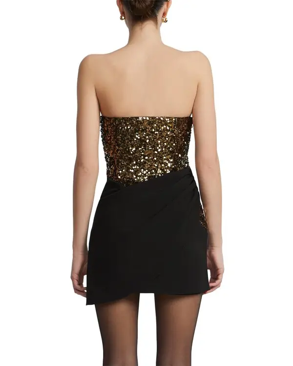 Bcbgmaxazria Strapless Sequined Mini Dress