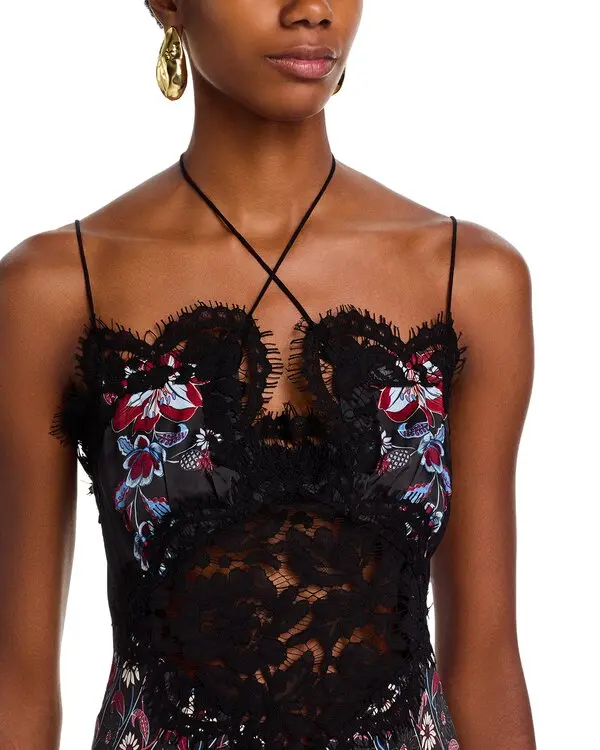 Farm Rio Marcelle Sleeveless Lace Trim Dress