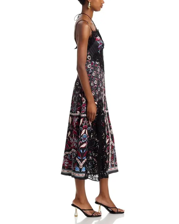 Farm Rio Marcelle Sleeveless Lace Trim Dress