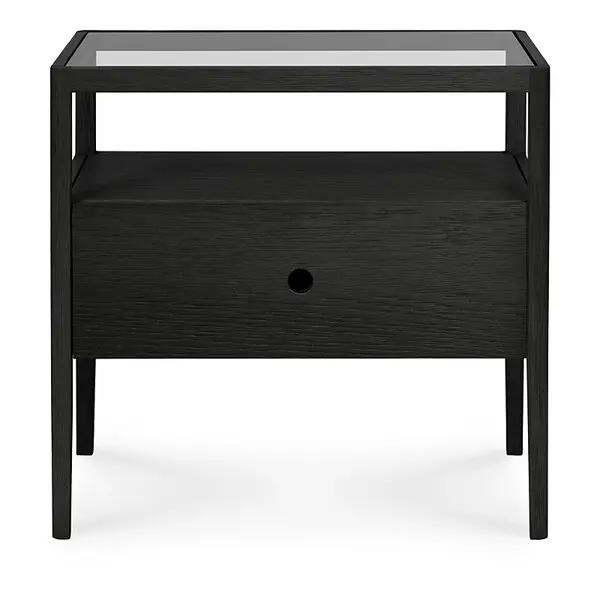 ETHNICRAFT Spindle Bedside Table - Oak Black