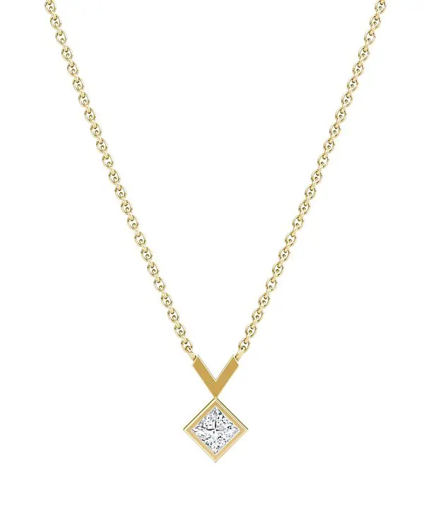 VRAI Arrow Necklace With Lab Grown Diamond - K Yellow Gold
