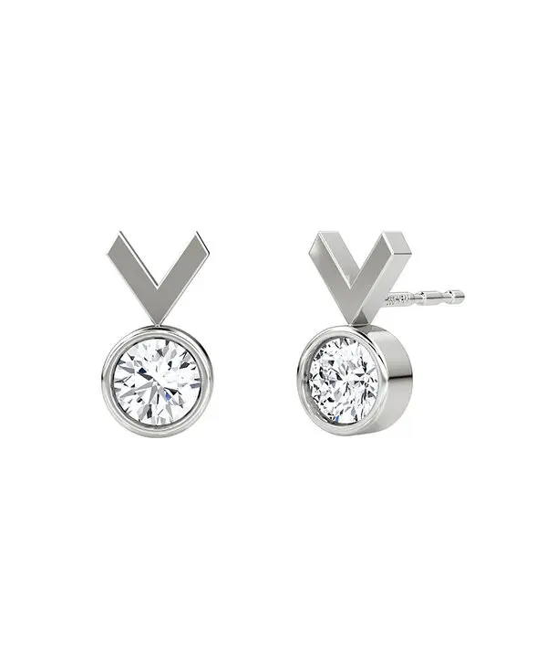 VRAI Arrow Stud Earrings With 0.50ctw Round Brilliant Lab Grown Diamonds - K White Gold