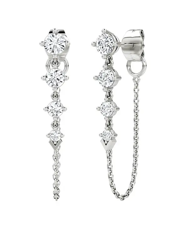 VRAI Linked Tennis Earrings - K White Gold
