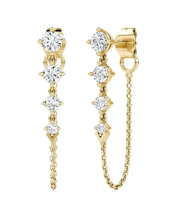 VRAI Linked Tennis Earrings - K Yellow Gold