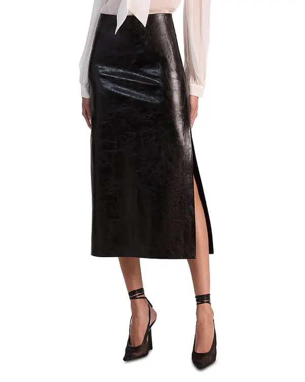 Alice + Olivia Faux Leather Slip Skirt
