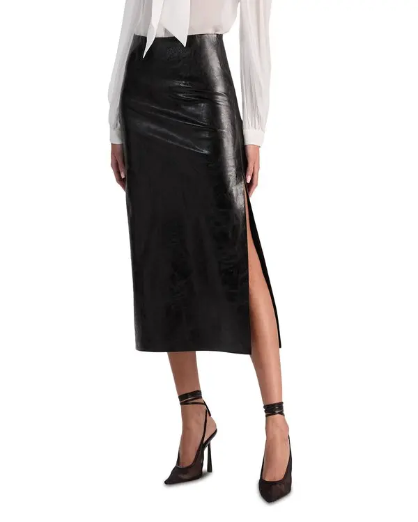 Alice + Olivia Faux Leather Slip Skirt