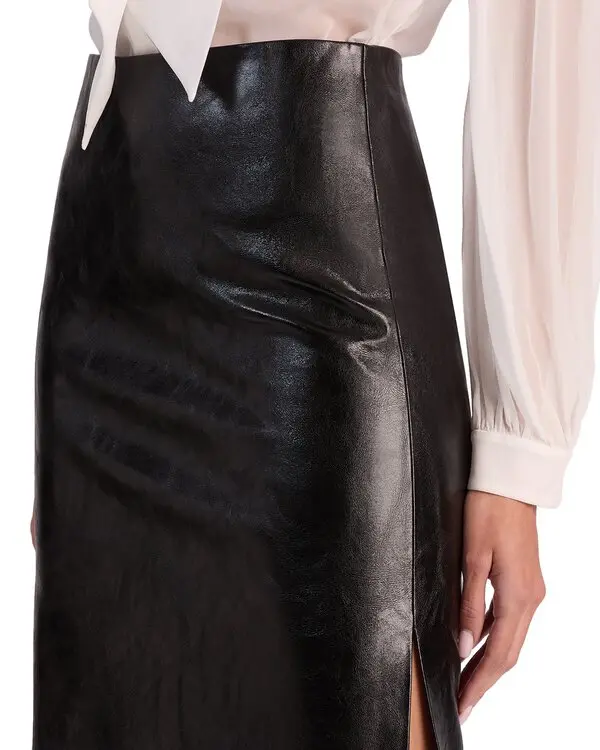 Alice + Olivia Faux Leather Slip Skirt