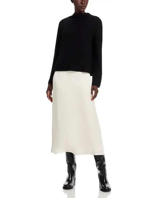 Eileen Fisher Cotton Jacquard Funnel Neck Sweater