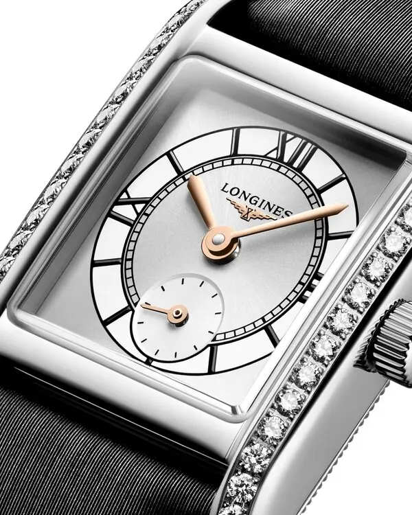 LONGINES Mini Dolcevita Watch With Diamonds - Silver/black