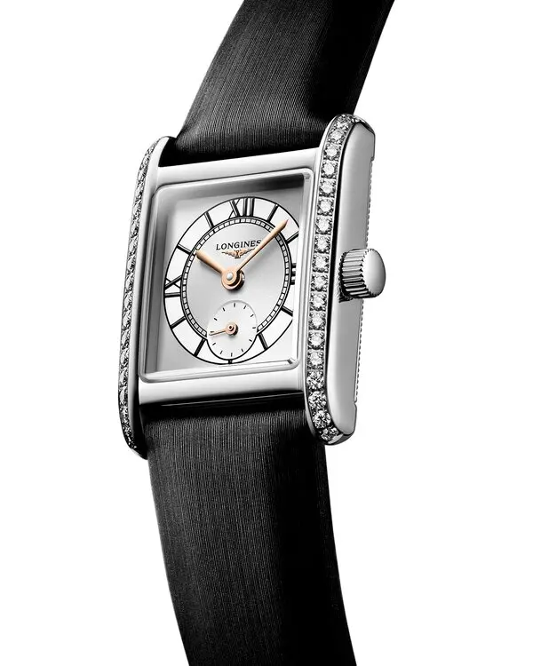 LONGINES Mini Dolcevita Watch With Diamonds - Silver/black