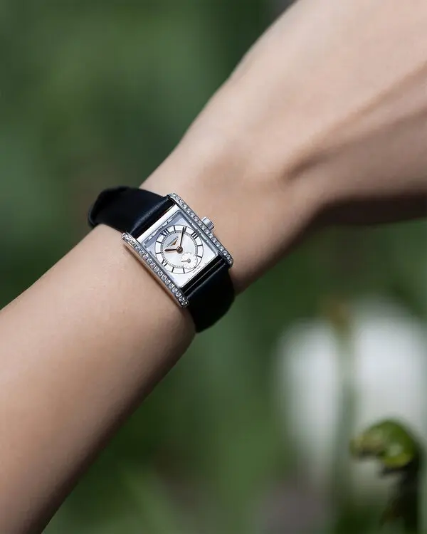 LONGINES Mini Dolcevita Watch With Diamonds - Silver/black