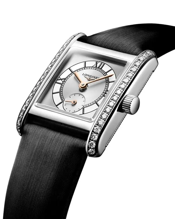 LONGINES Mini Dolcevita Watch With Diamonds - Silver/black