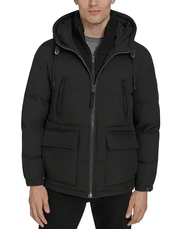 Andrew Marc Marlton Hybrid Puffer Jacket - Black