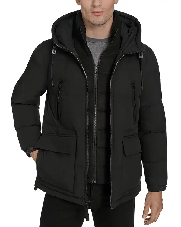 Andrew Marc Marlton Hybrid Puffer Jacket - Black