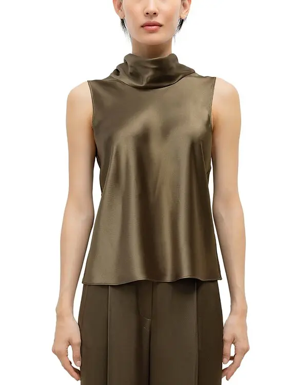 LESET Barb Sleeveless Cowl Neck Top - Olive