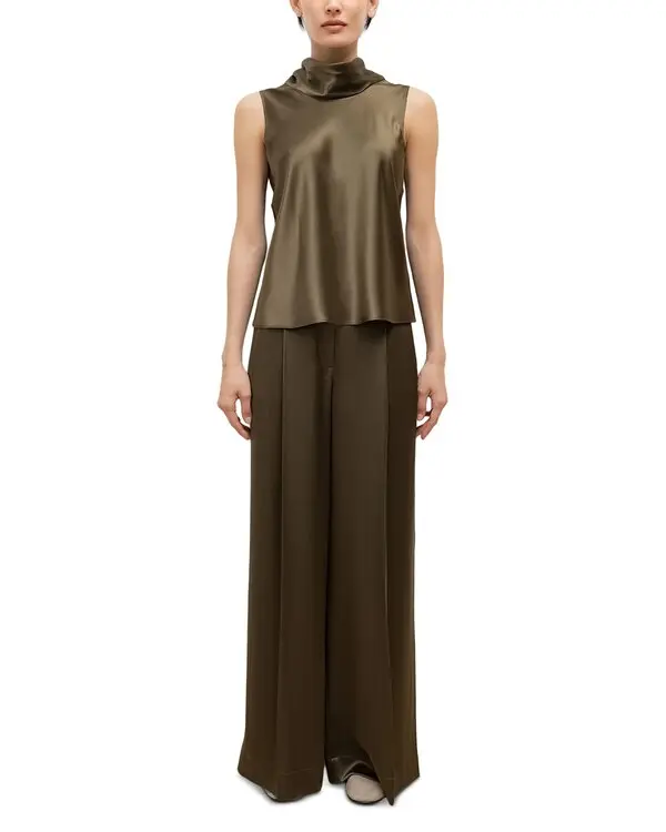 LESET Barb Sleeveless Cowl Neck Top - Olive