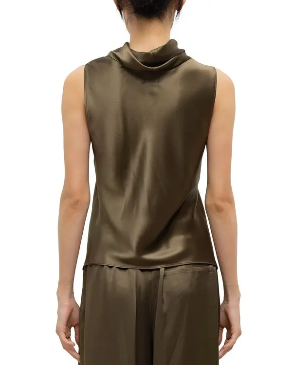 LESET Barb Sleeveless Cowl Neck Top - Olive