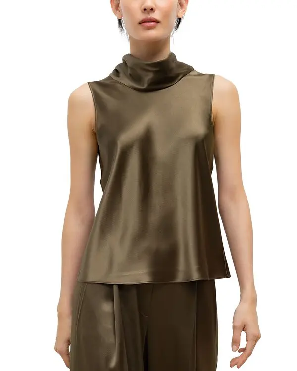 LESET Barb Sleeveless Cowl Neck Top - Olive