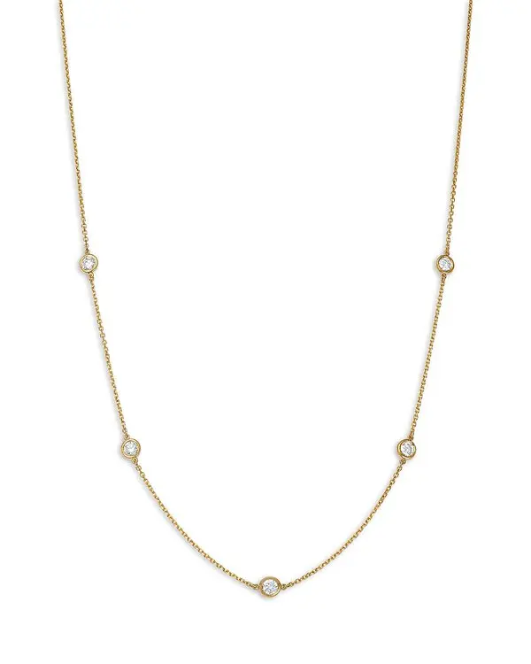 Bloomingdale'S Diamond Bezel Station Necklace - Yellow Gold