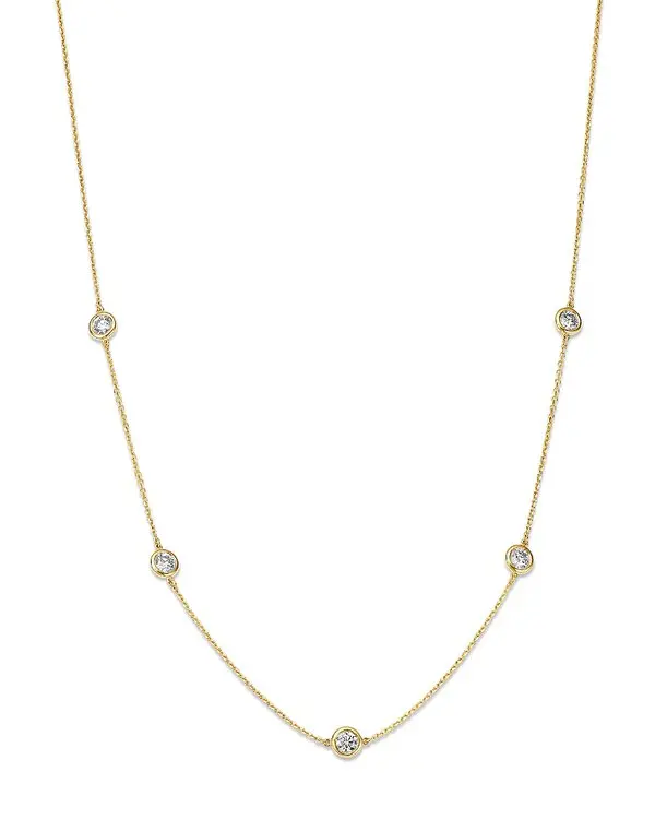 Bloomingdale'S Diamond Bezel Station Necklace 1.0 Tcw - Yellow Gold