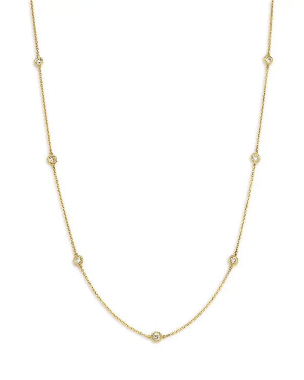 Bloomingdale'S Diamond Bezel Station Necklace - Yellow Gold